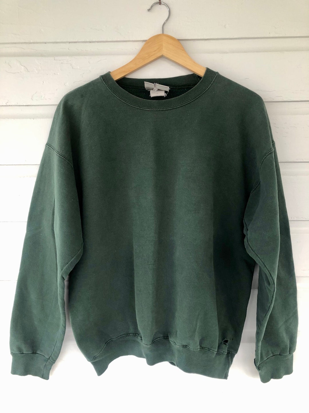 Vintage Hanes Ultimate Cotton Green Crewneck Sweatshirt Size - Etsy