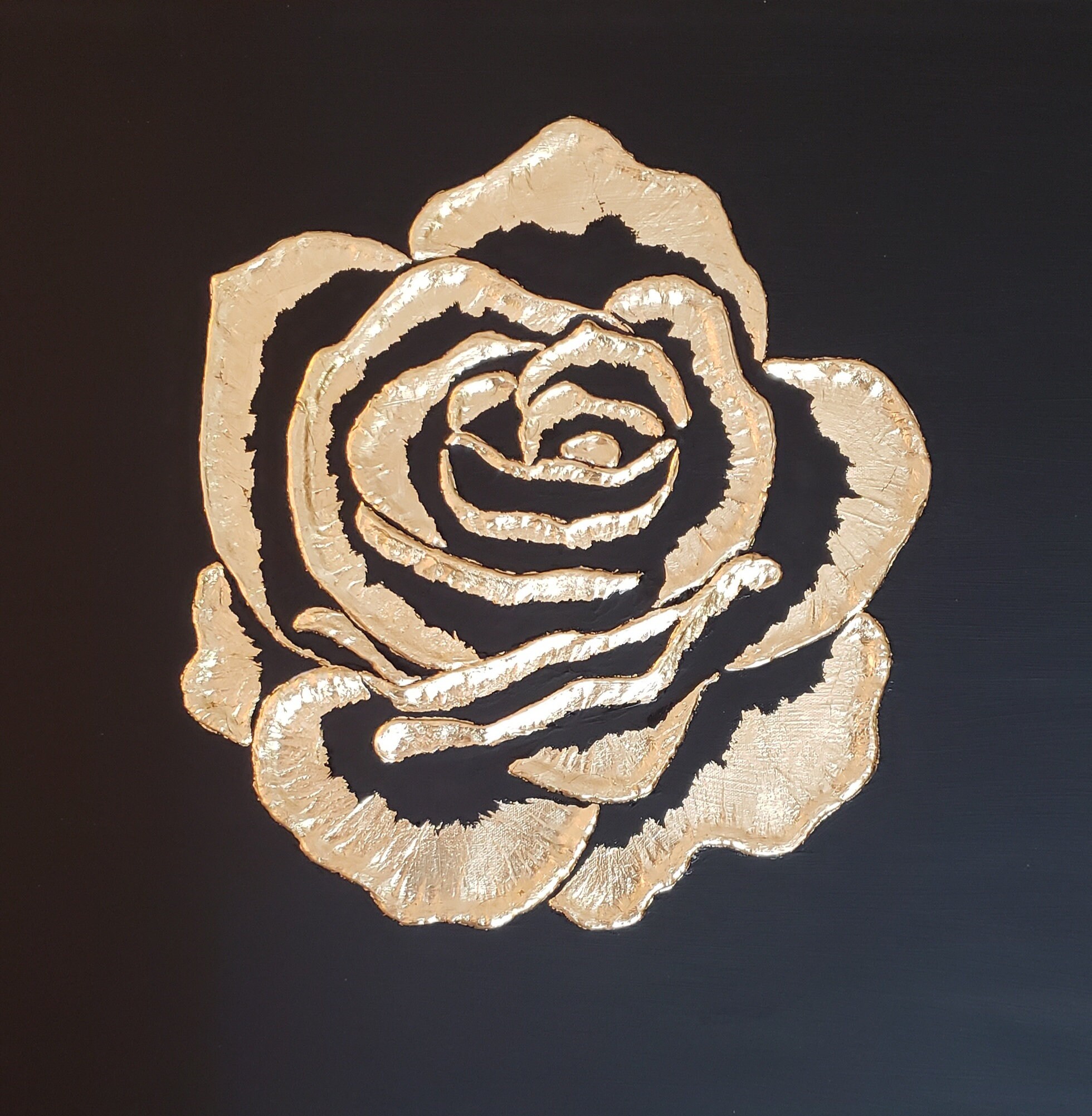 Gold Rose - 3D Art - Etsy