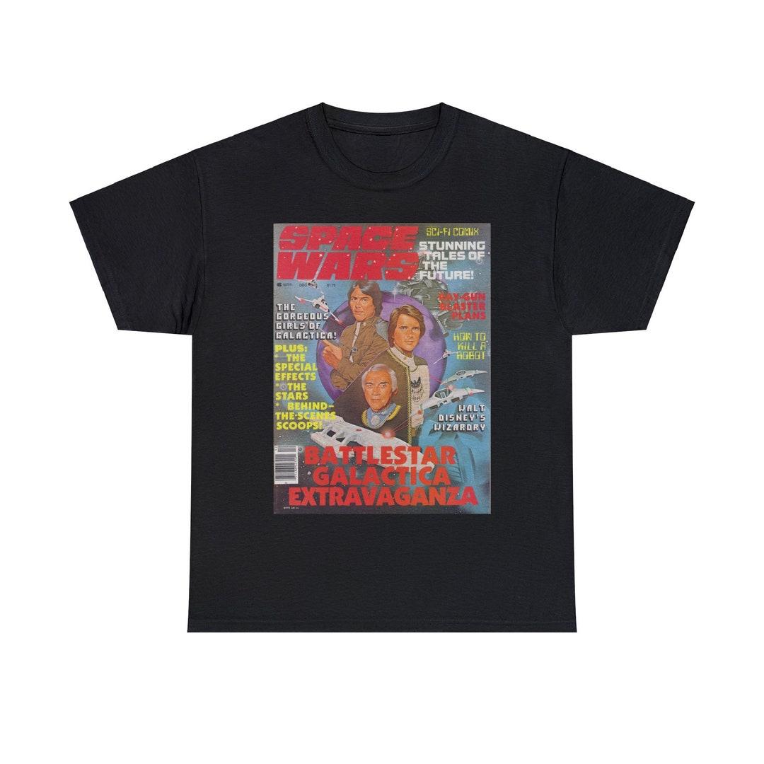 Space Wars Magazine Retro Art Feat. Battlestar Galactica T-shirt - Etsy