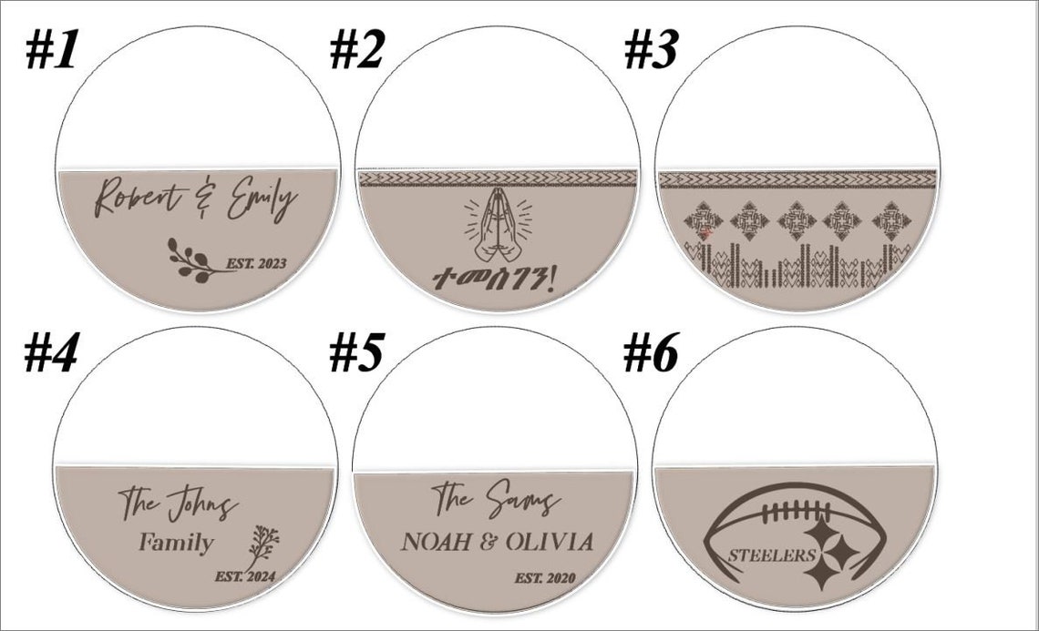 Personalized Half Marble Engraved Coasters| Custom| Wedding ...