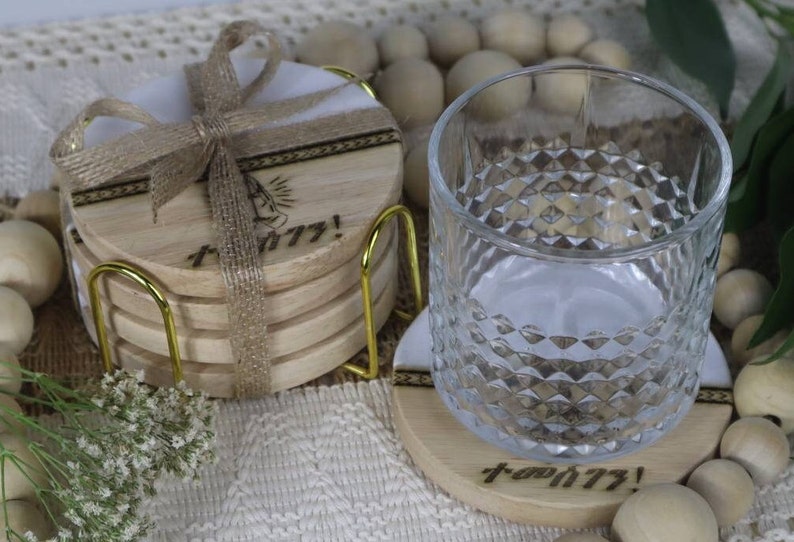 Personalized Half Marble Engraved Coaster - Etsy