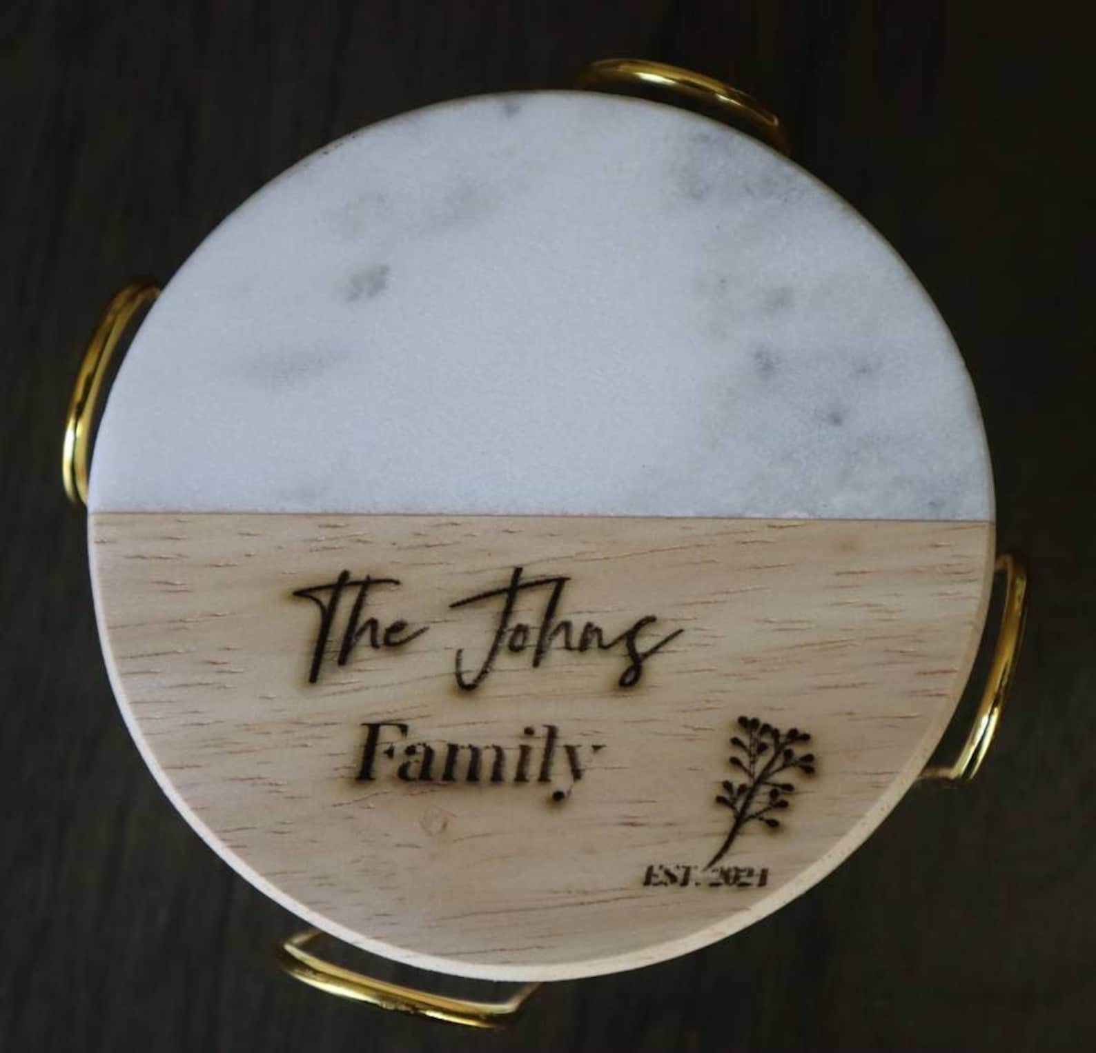 Personalized Half Marble Engraved Coasters| Custom| Wedding ...