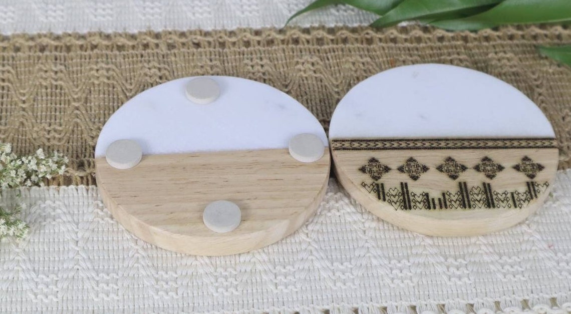Personalized Half Marble Engraved Coasters| Custom| Wedding ...