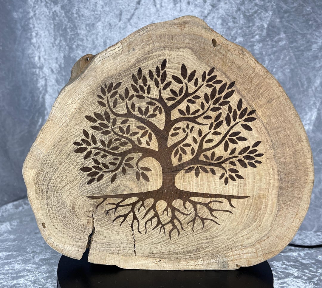 Lasered Wooden Disc Tree of Life, Oak Tree Disc, Housewarming, Table ...