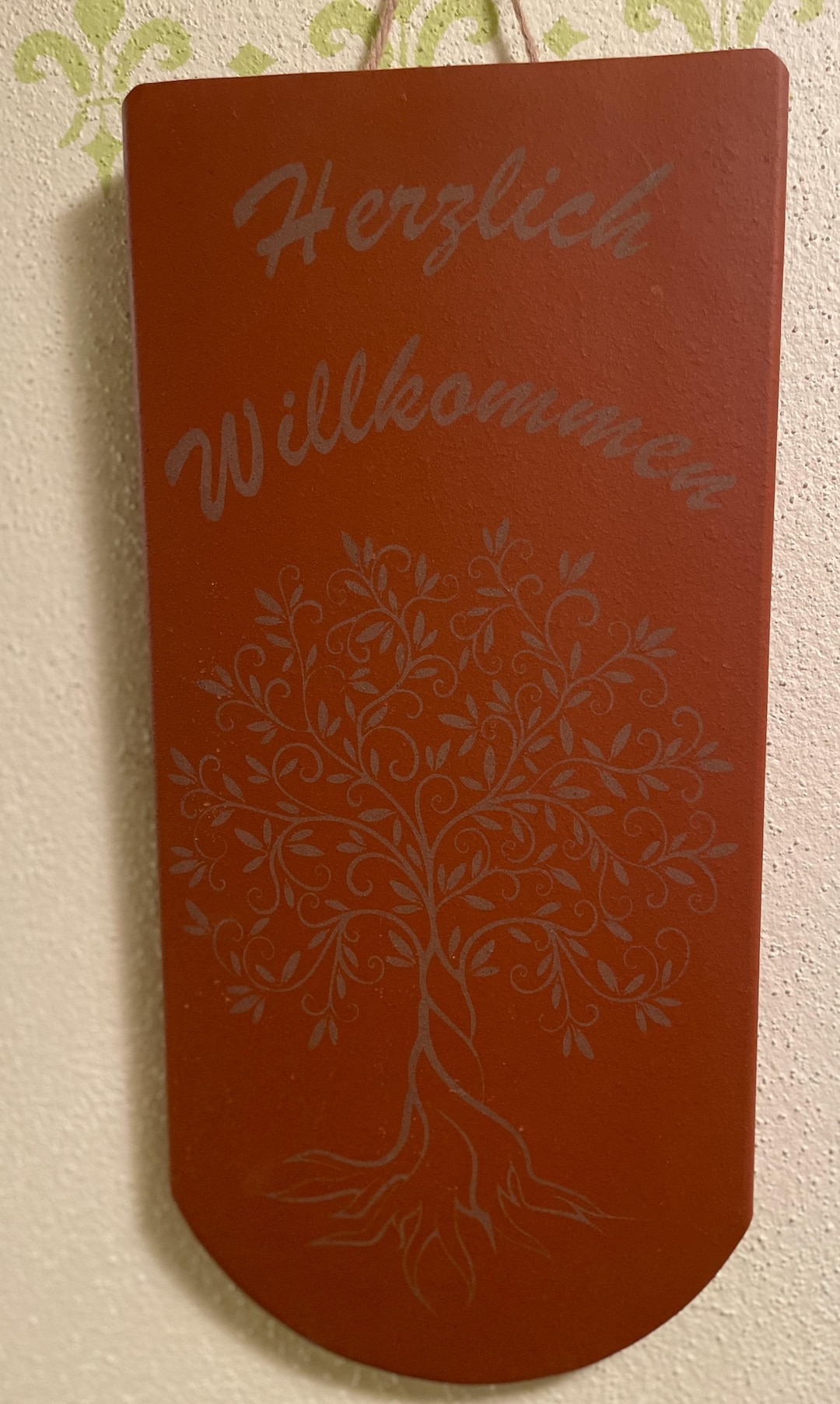 Door Sign Made of Clay Brick Natural Brick Red "welcome" Sign Made of ...