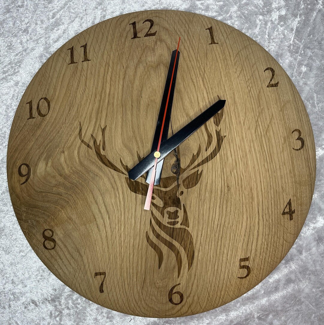 Wall Clock Wooden Wall Clock Oak Modern Wooden Clock Decoration, Wall ...