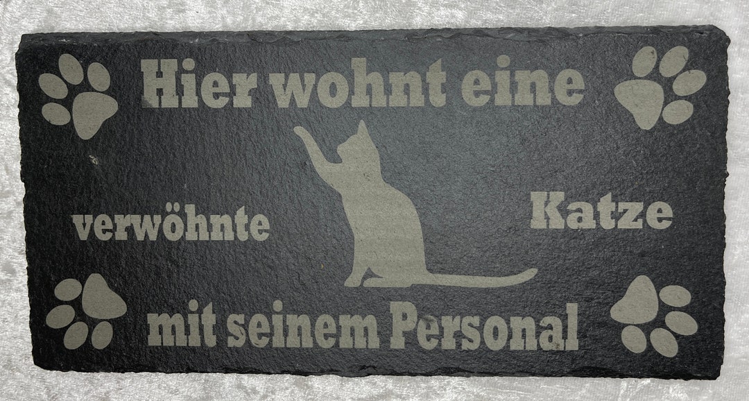 Slate Sign, a Spoiled Cat Lives Here Motif Slate, Cat, Christmas Gift ...