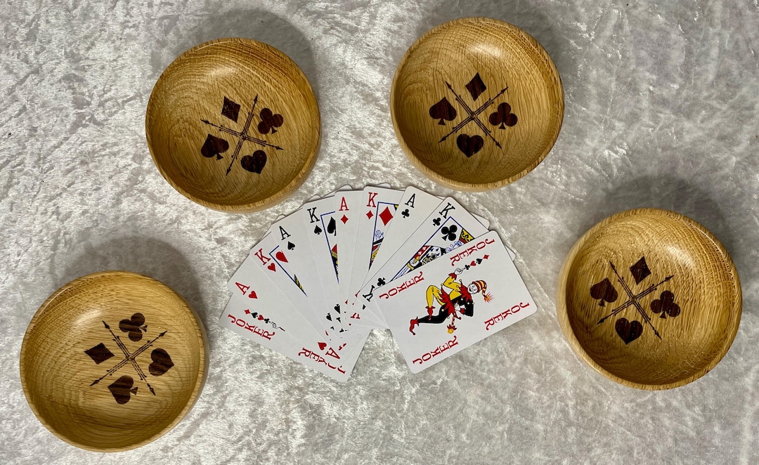 Hand-turned Oak Wood Bowl, Money Bowls, Play Money Bowls, Doppelkopf ...