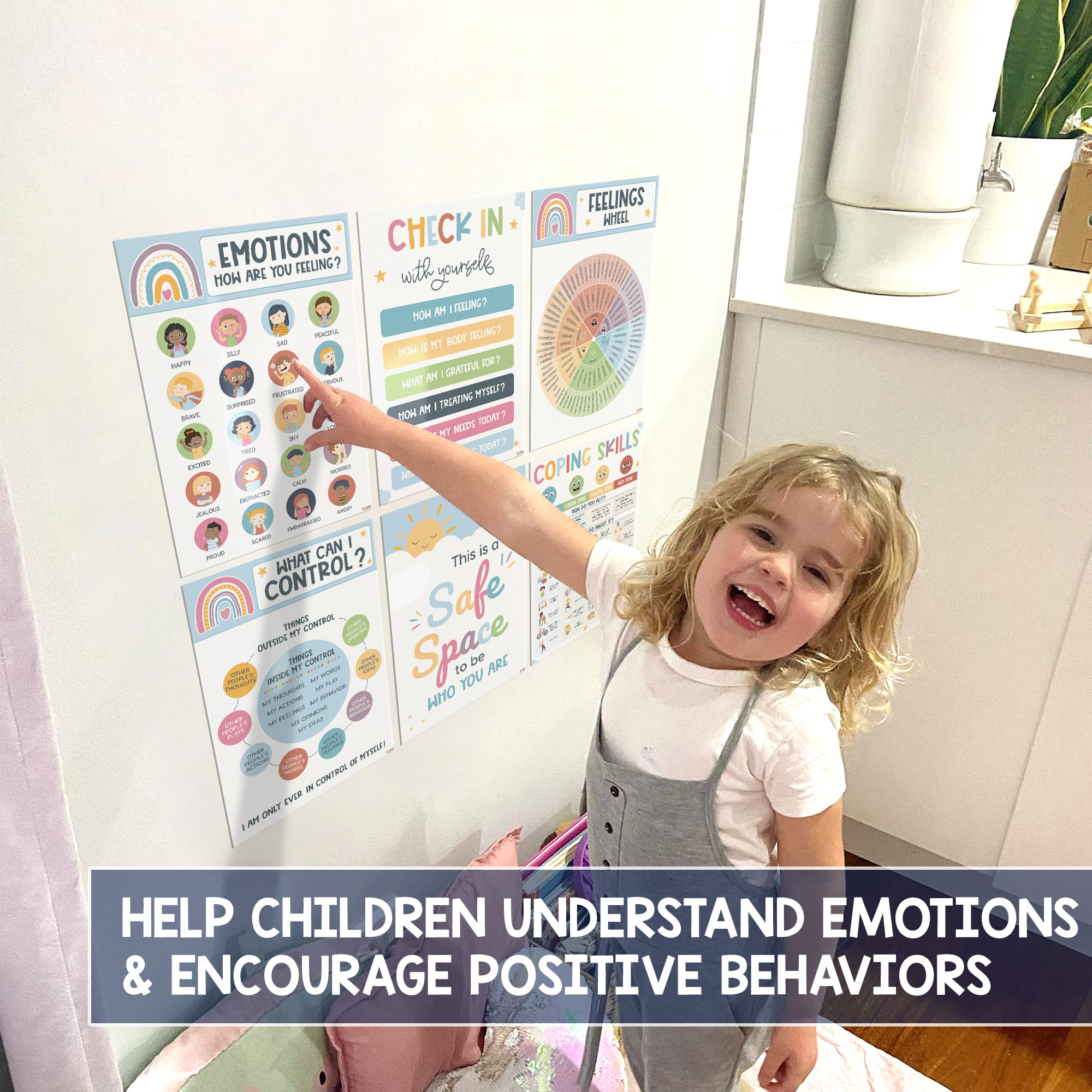 12 Boho Calming Corner Posters for Kids – Emotional Regulation Charts ...