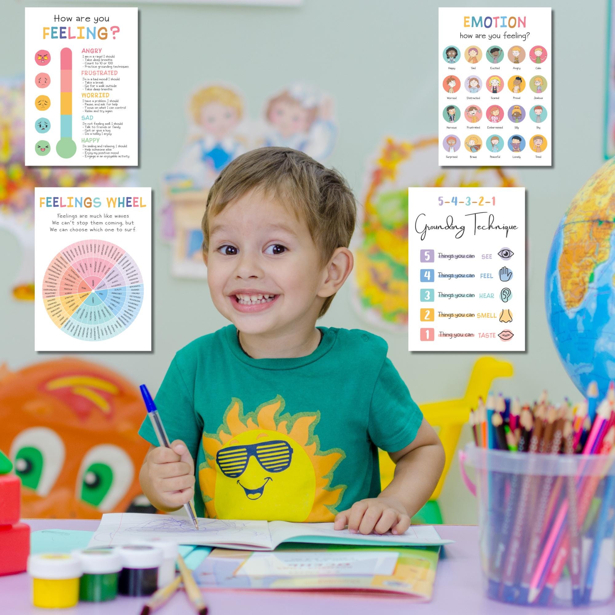 12pcs Calming Corner Posters for Kids – Feelings Chart & Coping ...