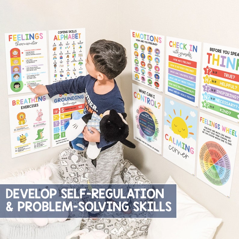 12pcs Calming Corner Posters for Kids – Emotional Regulation Charts ...