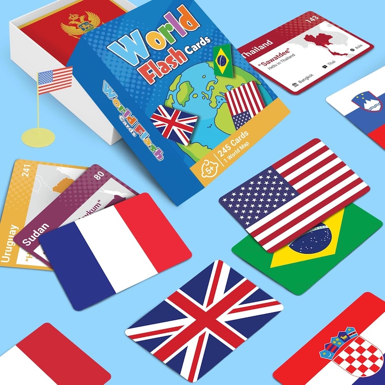 245 Flags of the World Flashcards – Country, Capital & Language ...