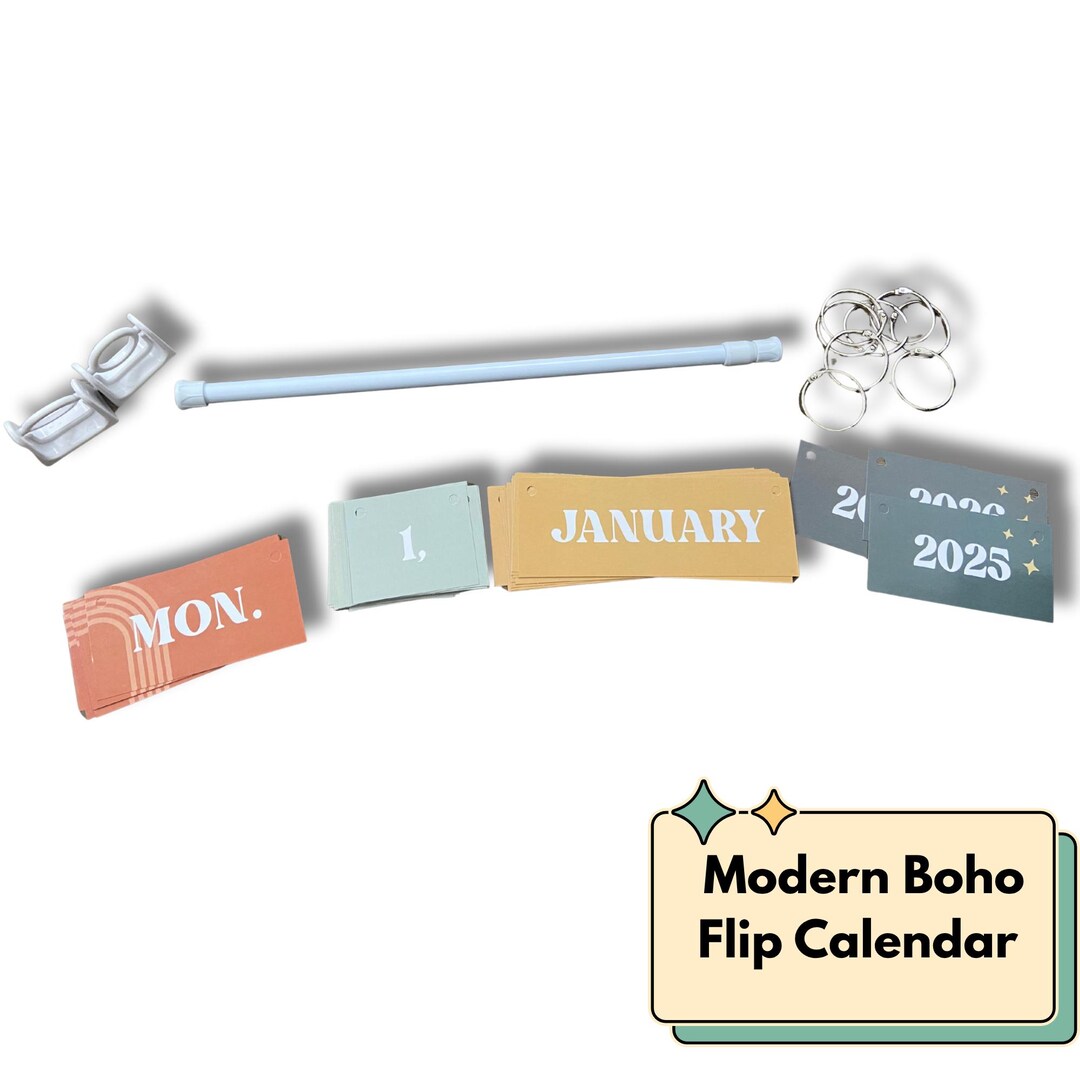 Boho Learning Flip Calendar: Interactive Date & Time Tool, Homeschool ...
