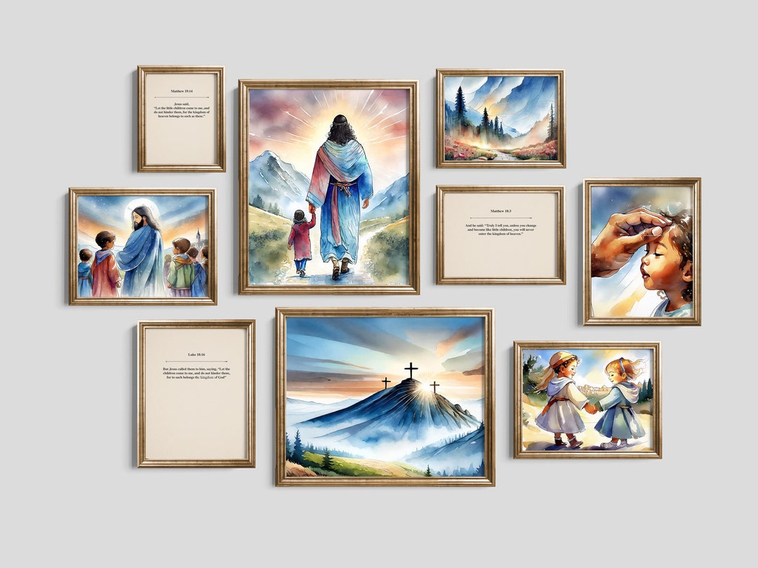 Christian Gallery Set Watercolor / DIGITAL DOWNLOAD / Matthew 18 3 ...