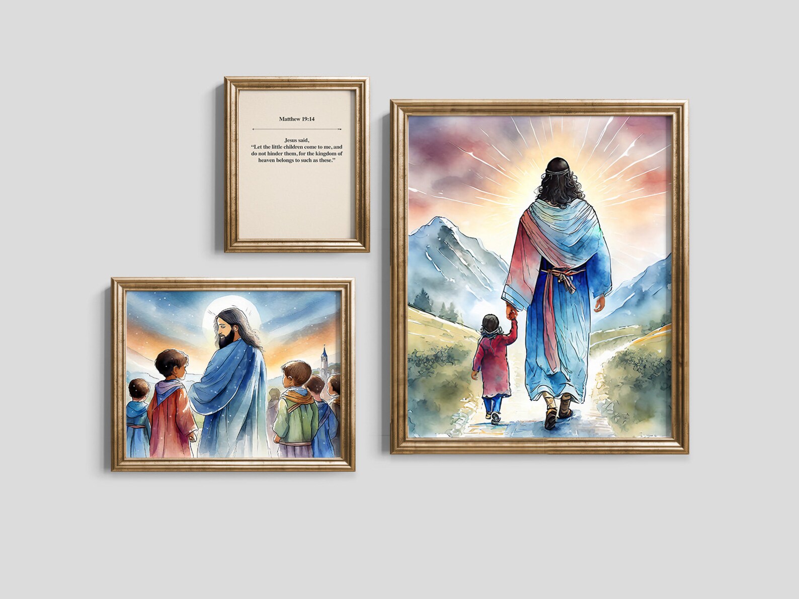 Christian Gallery Set Watercolor / DIGITAL DOWNLOAD / Matthew 18 3 ...