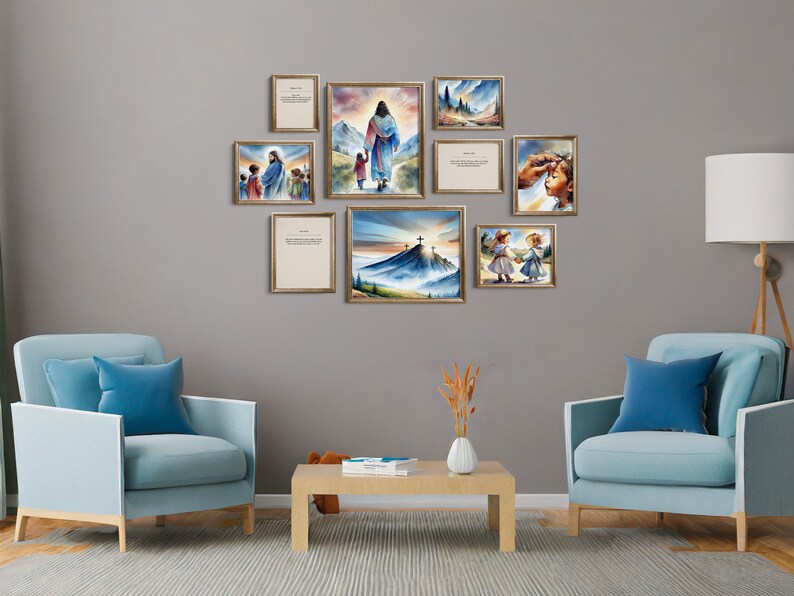 Christian Gallery Set Watercolor / DIGITAL DOWNLOAD / Matthew 18 3 ...