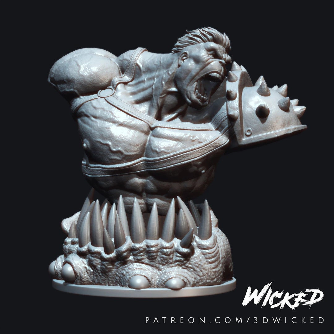 Hulk Resin 3d Printed Bust - Etsy