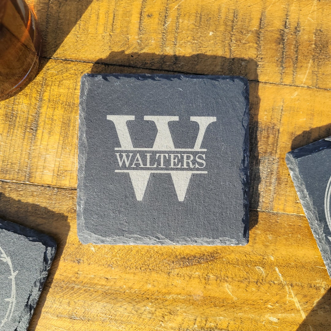 Custom Slate Coaster Sets, Personalized Coasters, Engraved Slate ...