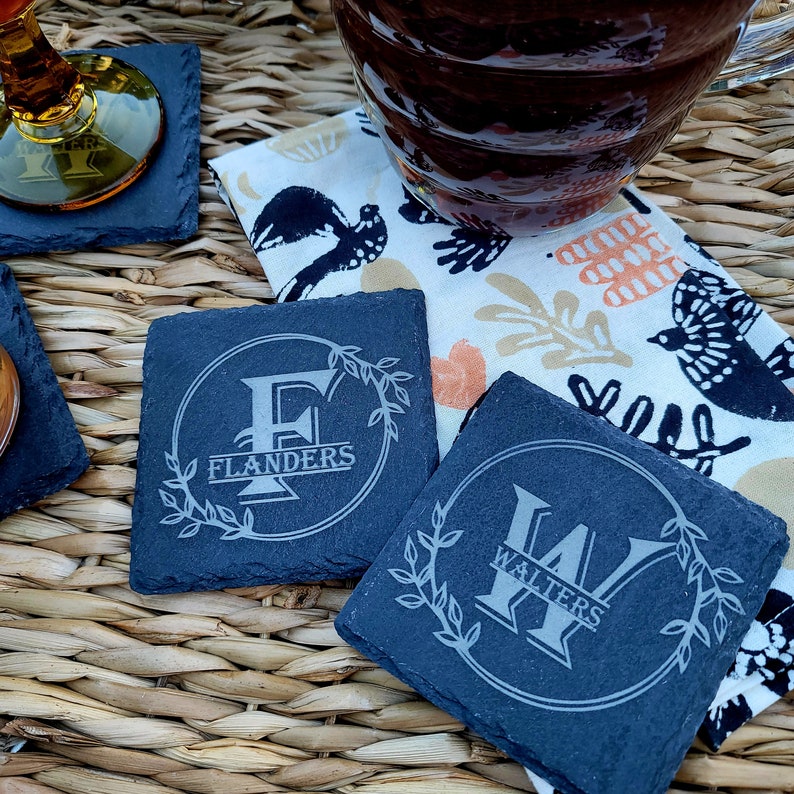 Personalized Stone Coasters, Custom Slate Coaster Sets, Personalized ...
