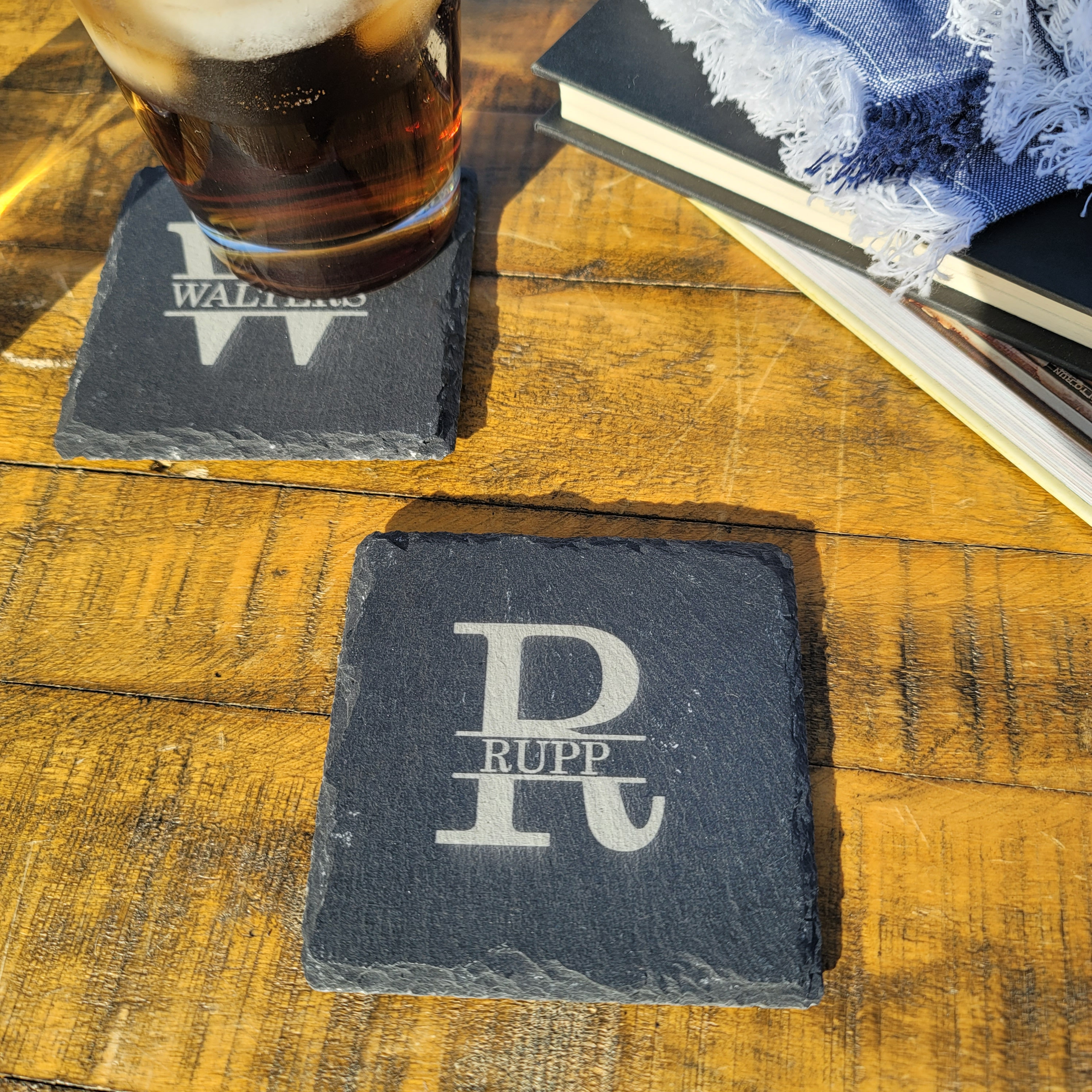 Custom Slate Coaster Sets, Personalized Coasters, Engraved Slate ...