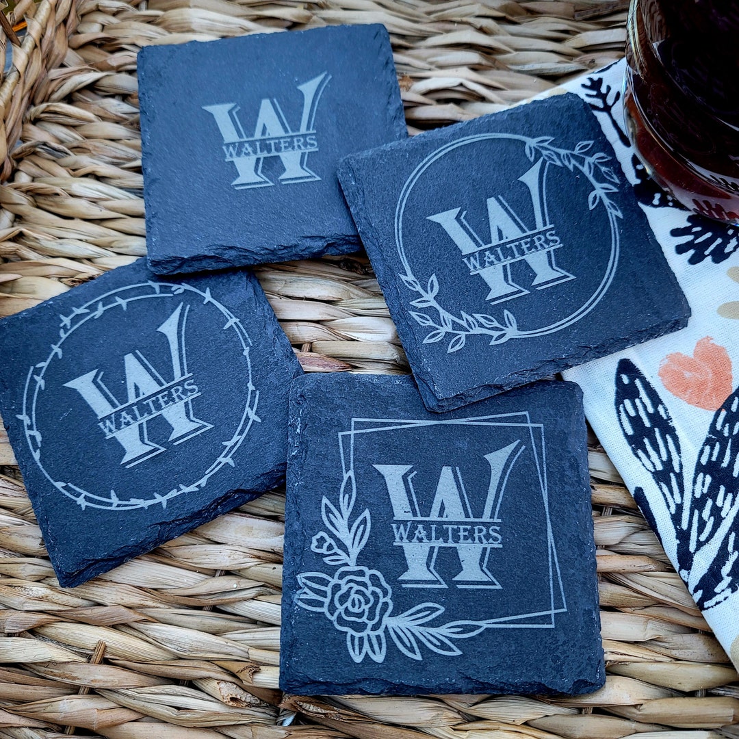 Personalized Stone Coasters, Custom Slate Coaster Sets, Personalized ...