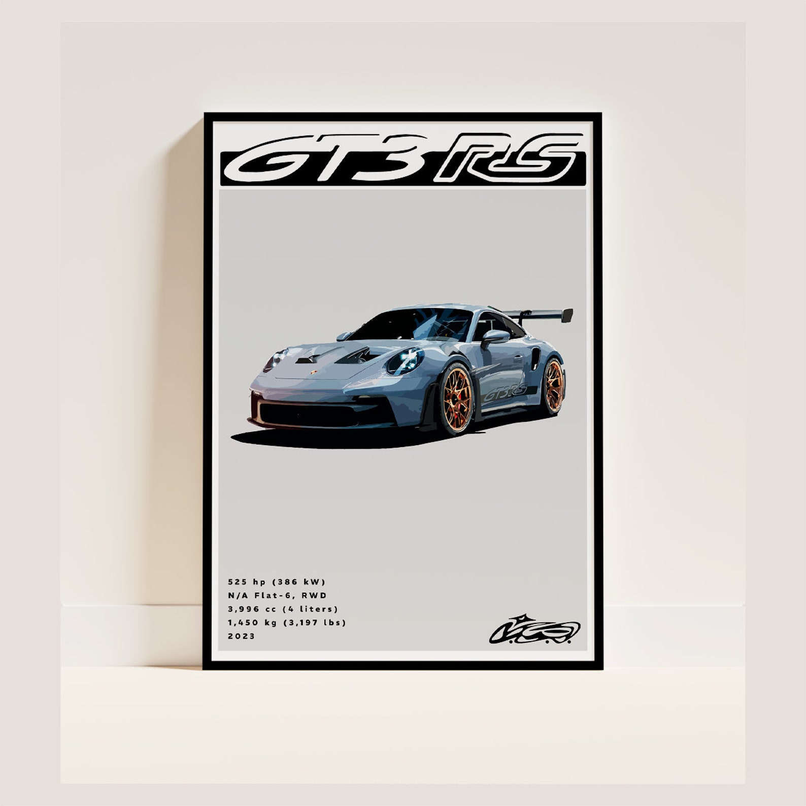 Porsche 911 GT3 RS Inspired Poster - Etsy