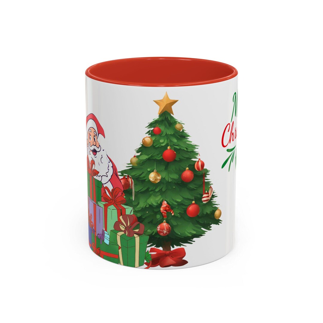 Coffee Mug, Santa Clause Christmas Holiday Gift, Festive Ceramic Tea ...
