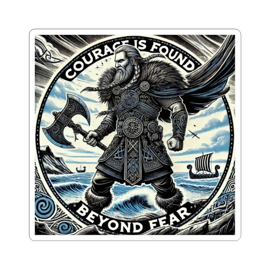 Viking Warrior Kiss-cut Stickers, Black and Blue Motivational Phrase ...