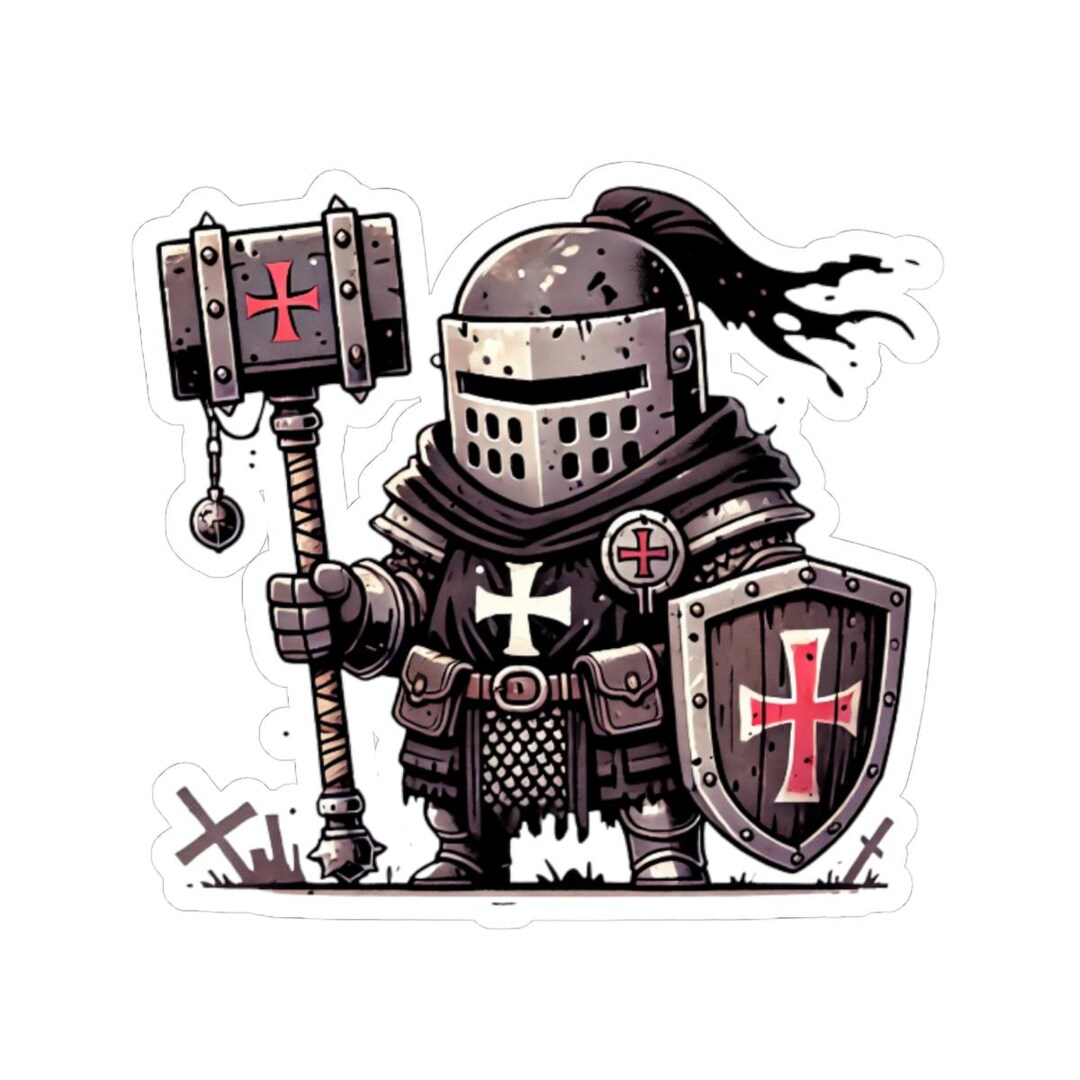 Crusader Knight Kiss-cut Stickers | Fantasy Decor, Laptop Stickers ...