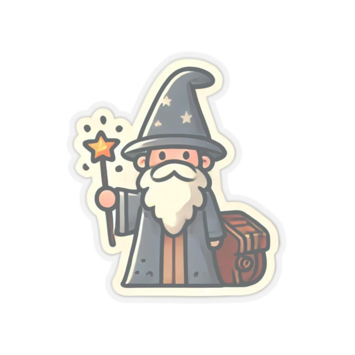 Cute Wizard Kiss-cut Sticker, Magical Decal for Laptops - Etsy