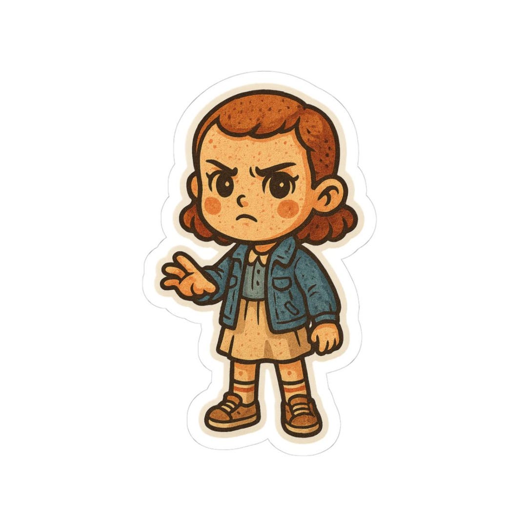 Determined Girl Character Sticker | Kiss-cut Sticker - Etsy
