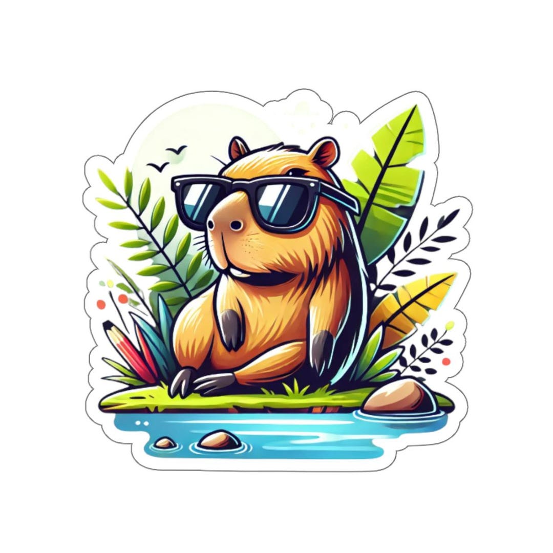 Capybara Stickers, Cute Animal Decals, Fun Laptop Sticker, Adorable ...