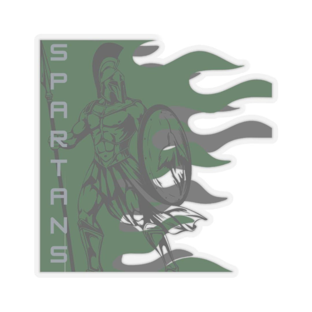 Flaming Spartan Stickers, Fire Warrior Decals, Ancient Greek Mythology ...