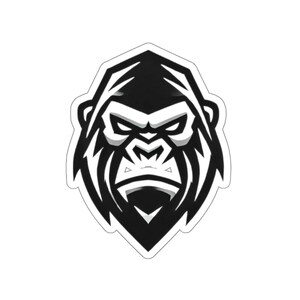 Gorilla Face Logo Stickers, Primate Animal Decals, Wildlife Vinyl ...