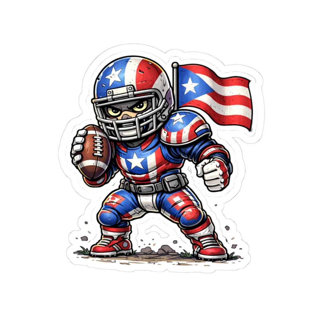 Puerto Rican Super Bowl Sticker Kiss-cut Sticker | Football Fan Decal ...