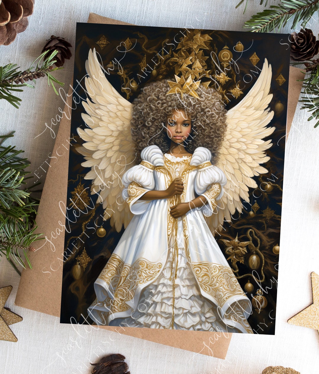 Beautiful Black Angel/ Melanated Christmas Cards/ African American ...