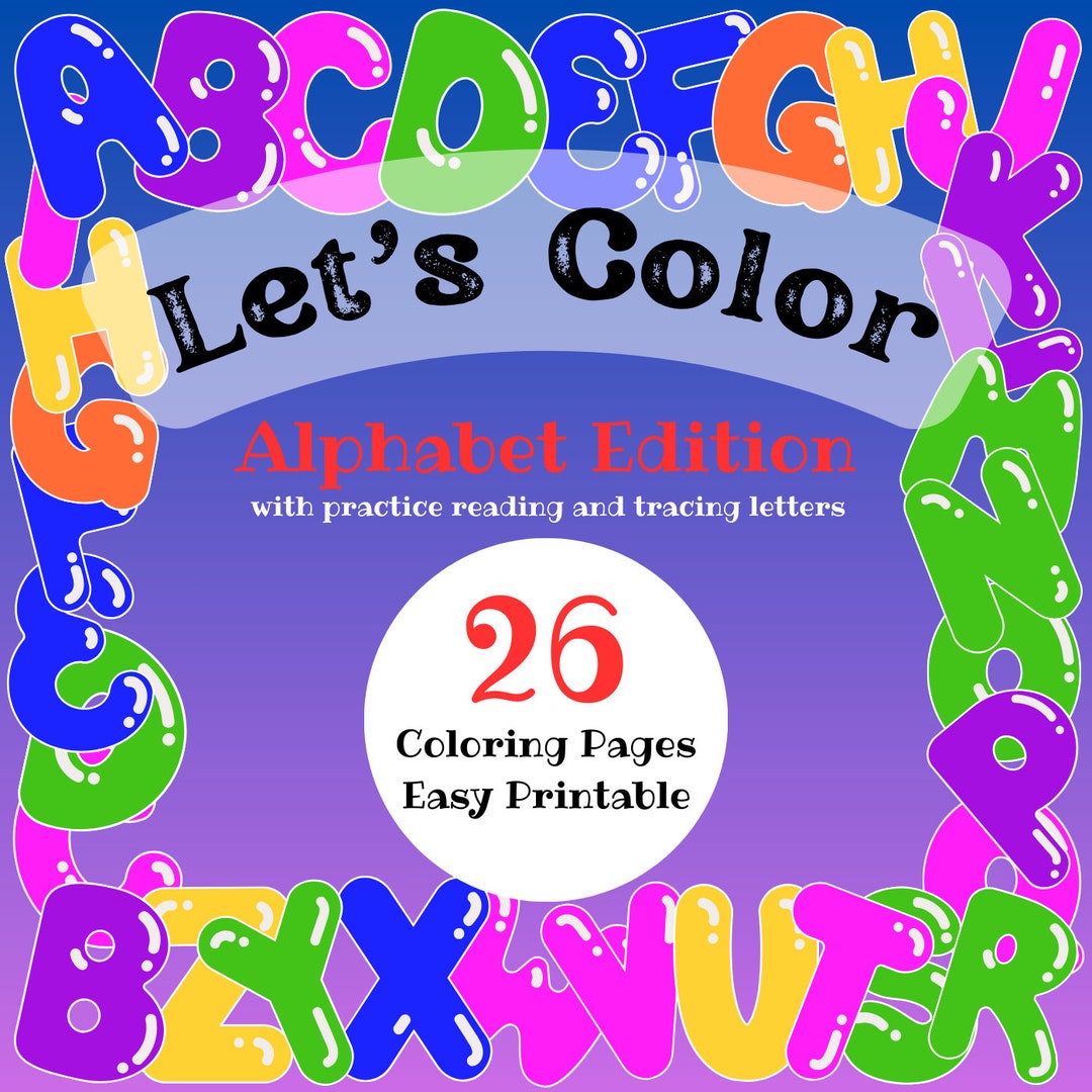 Let's Color alphabet Edition - Etsy