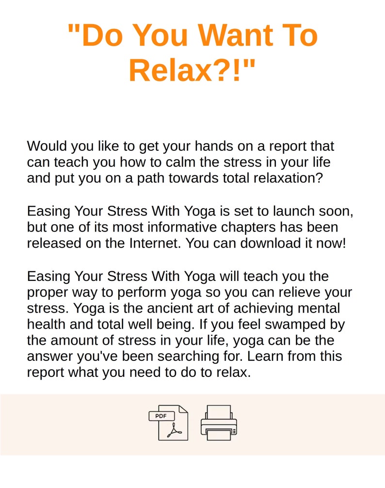Easing Your Stress With Yoga - Etsy