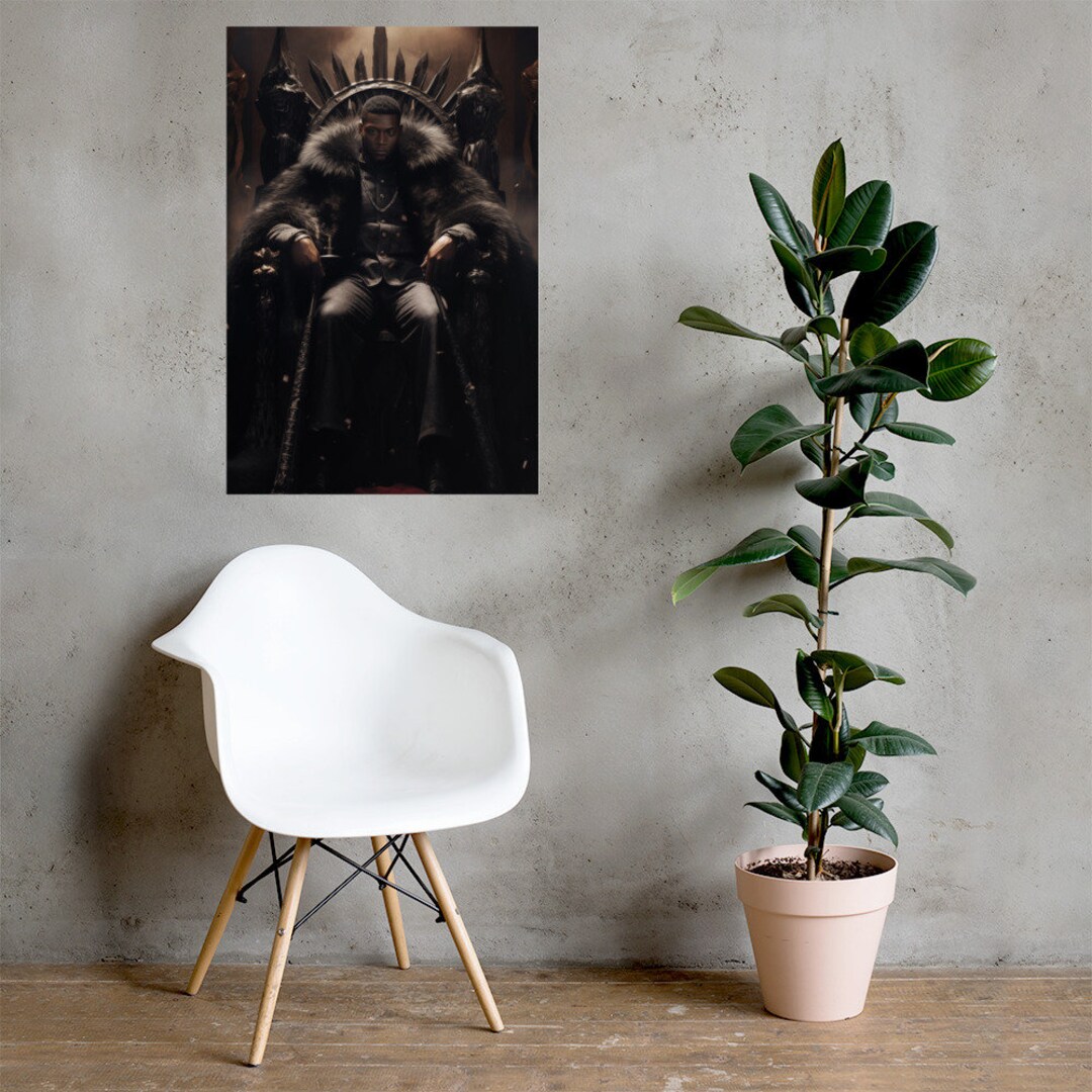 Black King Wall Decor Fur Wall Art - Poster Print - Etsy