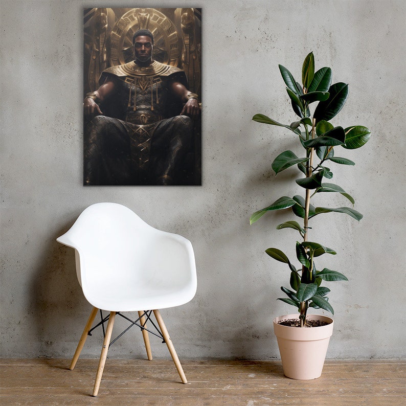 Black King Art King Throne - Canvas Print - Etsy