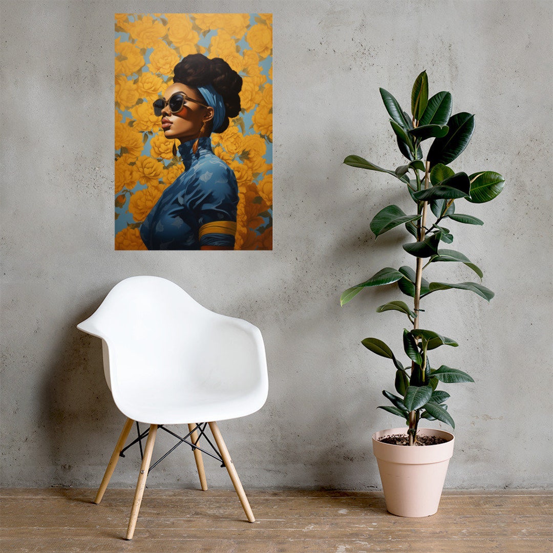 Black Woman Pop Art Wall Decor - Poster Print - Etsy