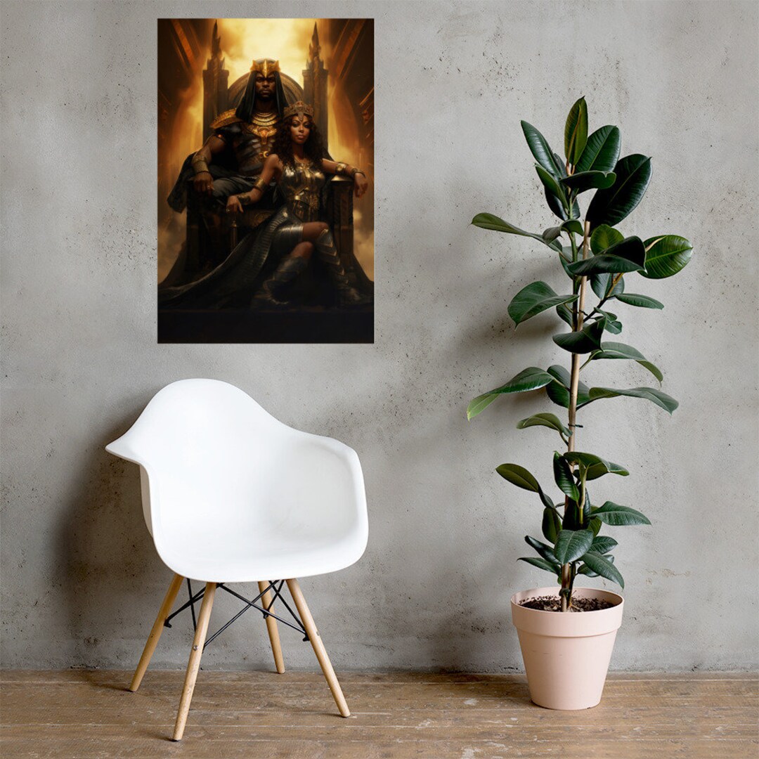 African American King and Queen Art Throne Wall Art - Poster Print - Etsy