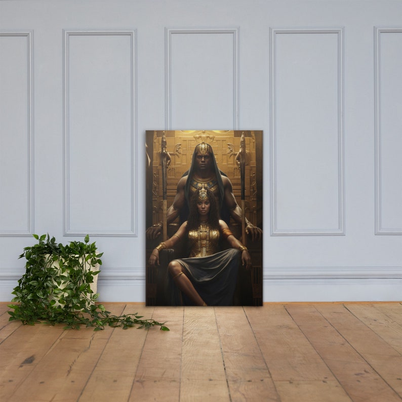Black King Decor and Queen Decor African Royal Throne Wall Art - Canvas ...