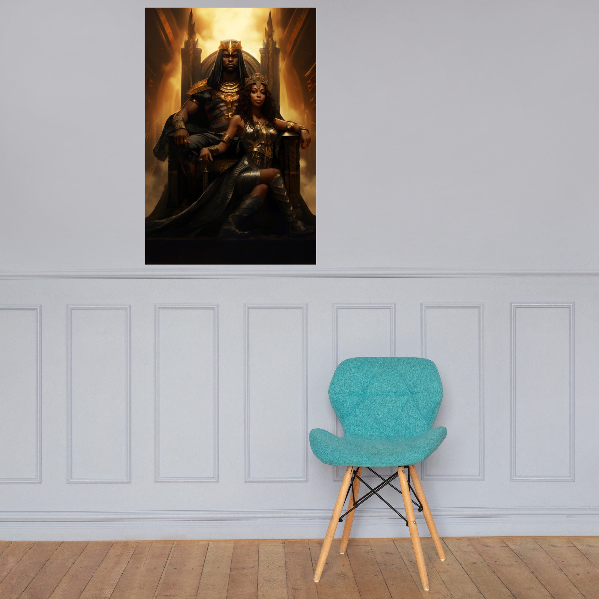 African American King and Queen Art Throne Wall Art - Poster Print - Etsy