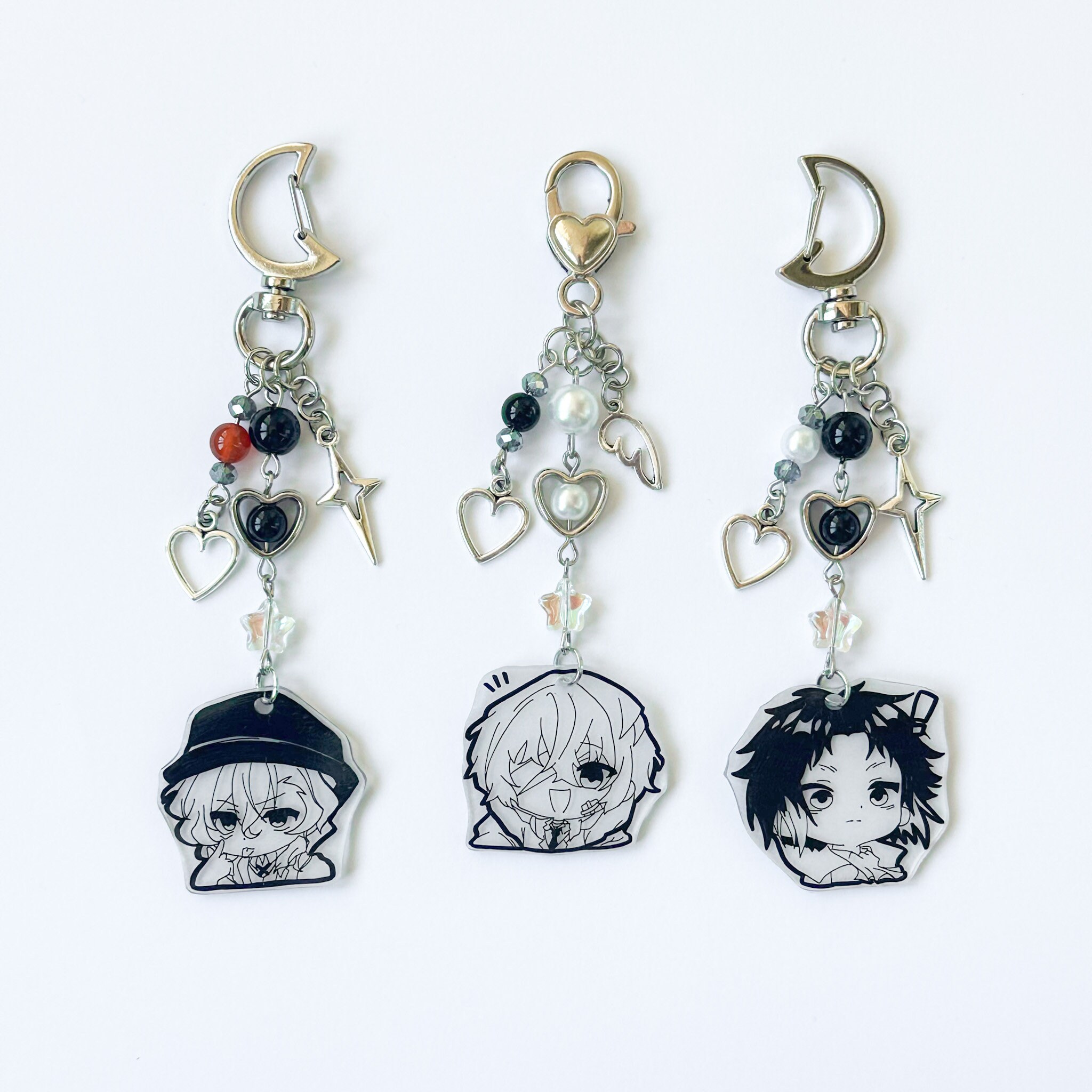 Chuuya/dazai/akutagawa Beaded Keychains, Anime bungo Stray Dogs - Etsy