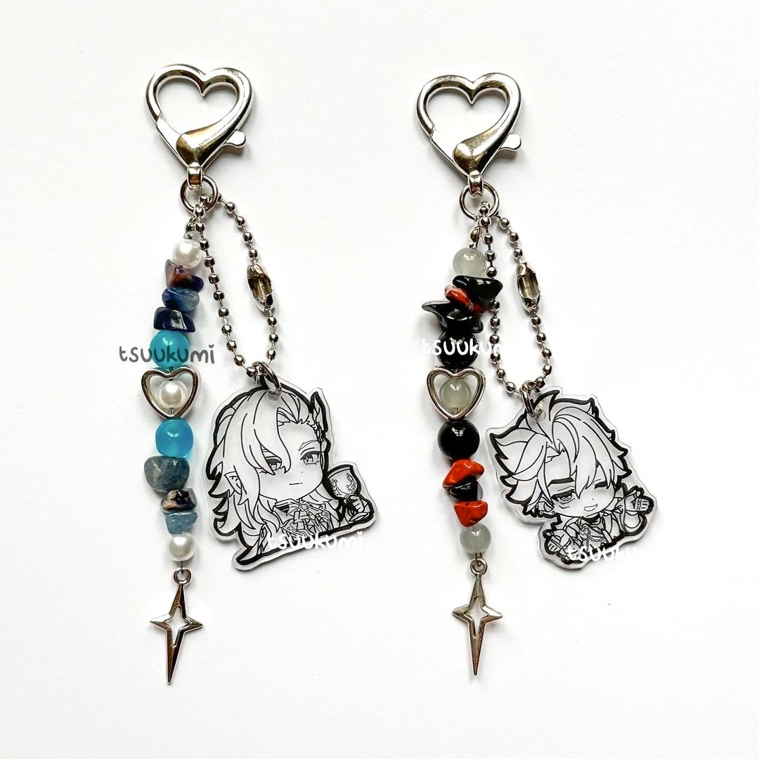 Neuvillette/wriothesley Beaded Keychains, Genshin Impact - Etsy