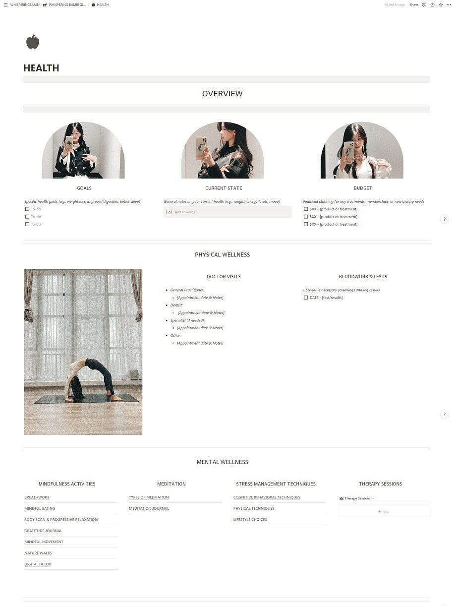 Ultimate Glow up Notion Template - Etsy