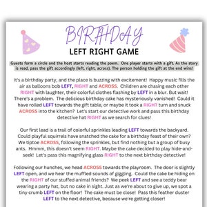 Left Right Game Birthday, Pass the Prize Game Birthday, Pass the Gift ...
