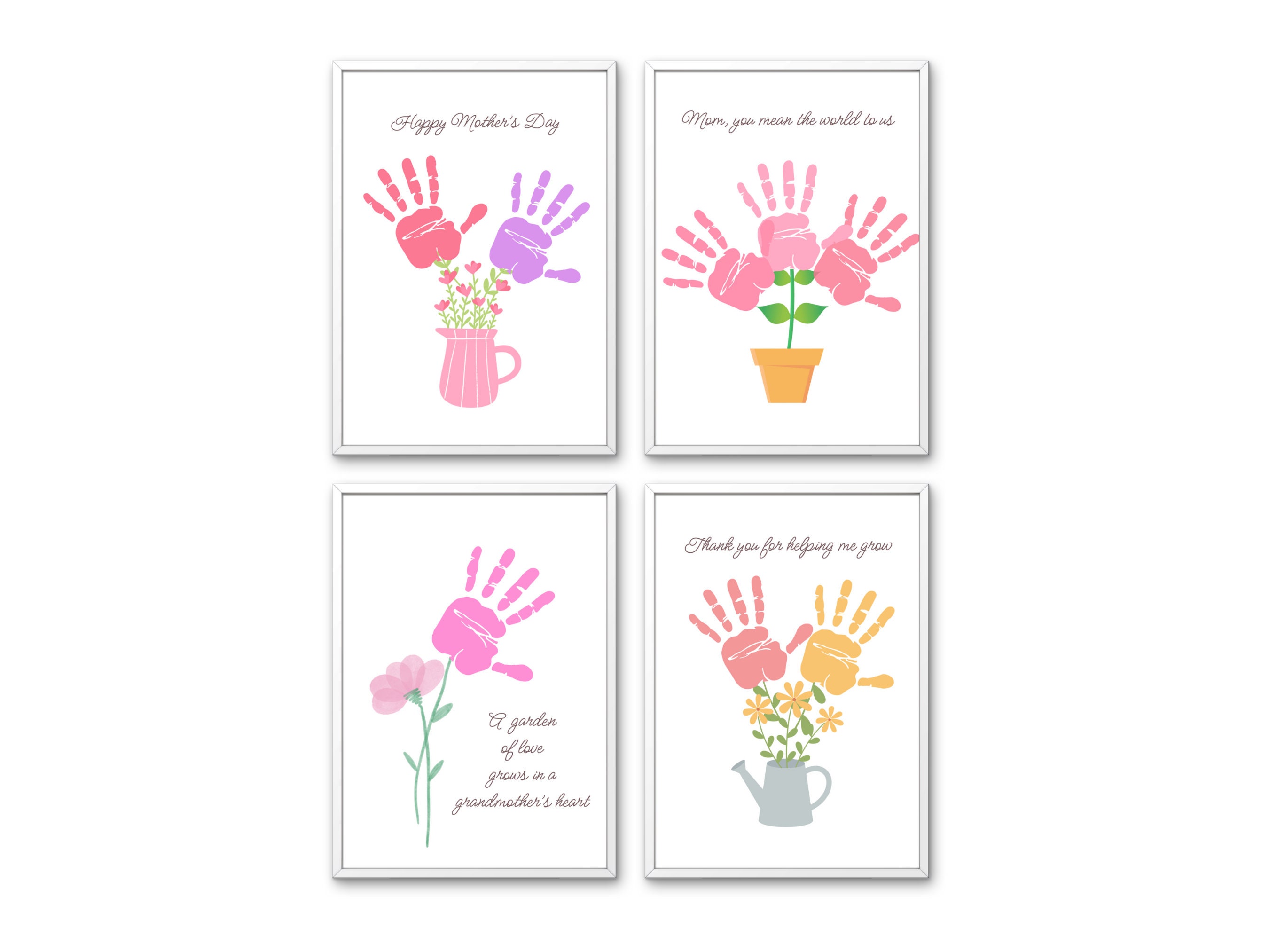 Mother's Day Handprint Flower Bundle Handprint Flowers Mom Handprint ...