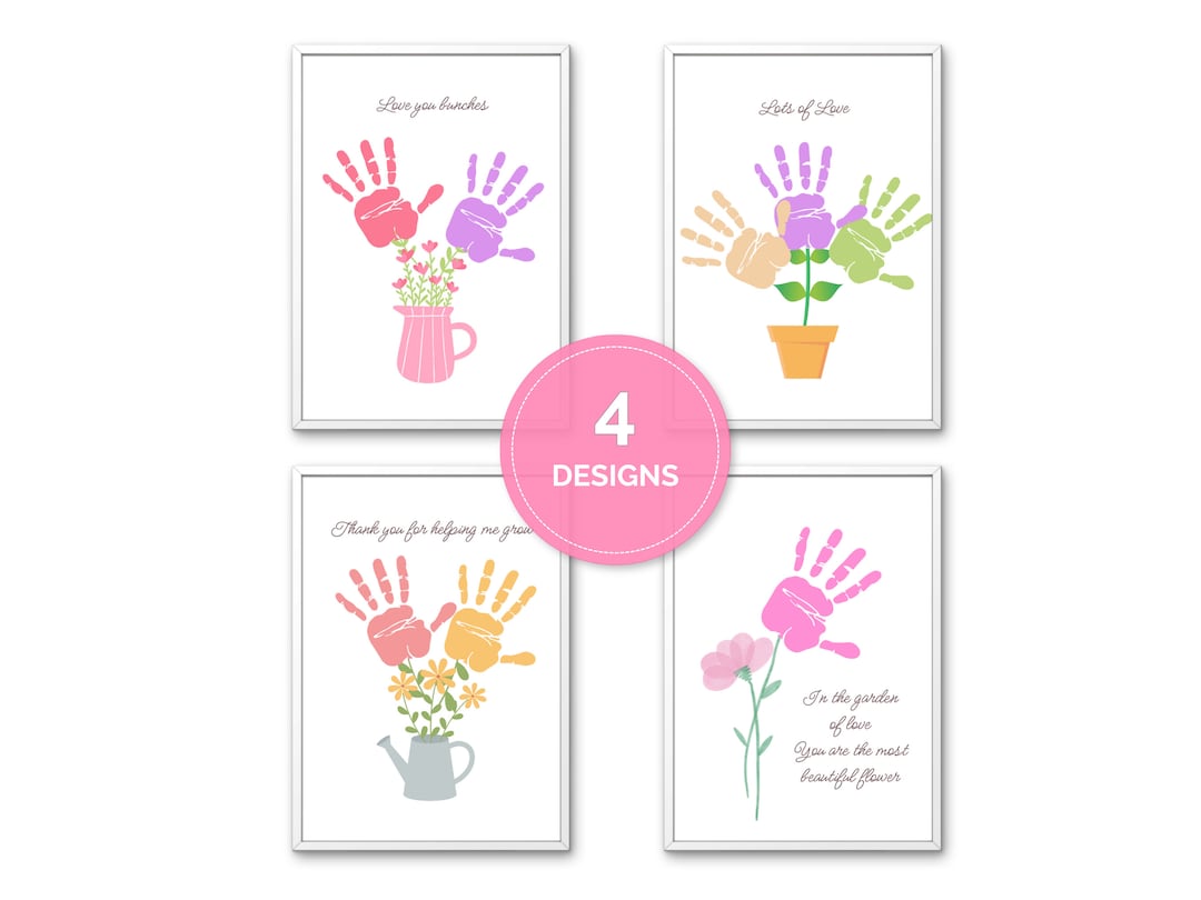 Mother's Day Handprint Flower Bundle | Handprint Flowers | Mom ...